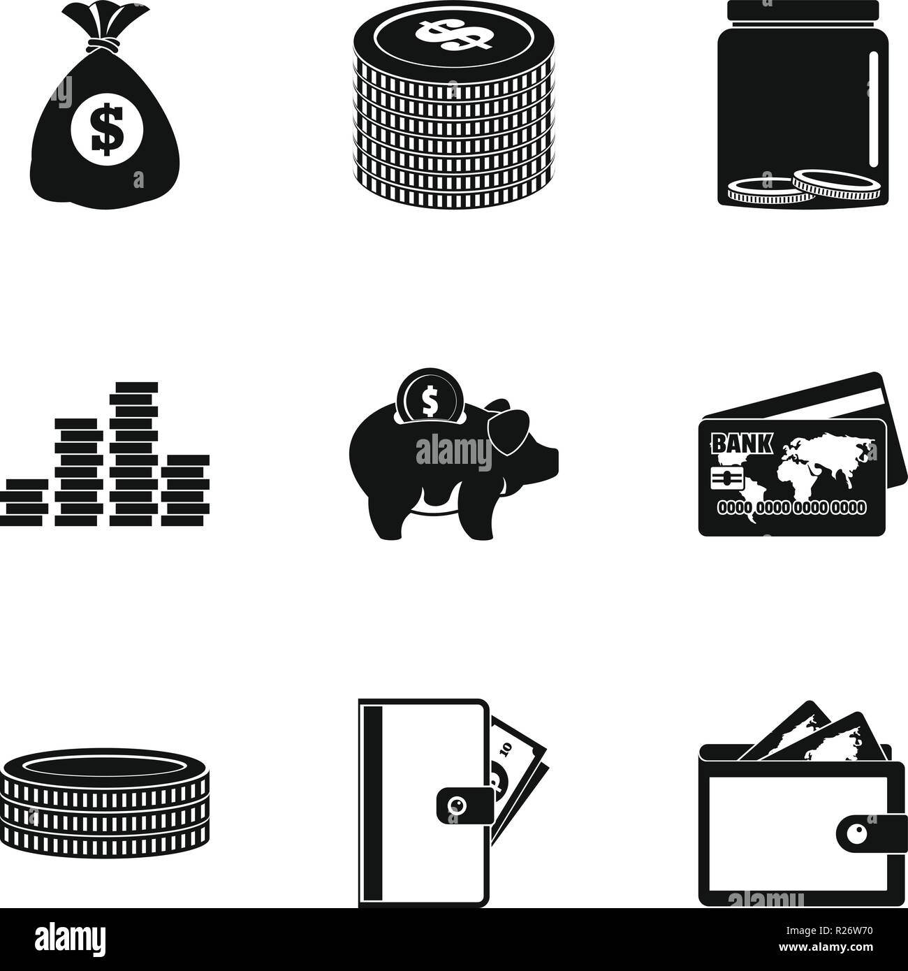 Grant icons set. Simple set of 9 grant vector icons for web isolated on ...