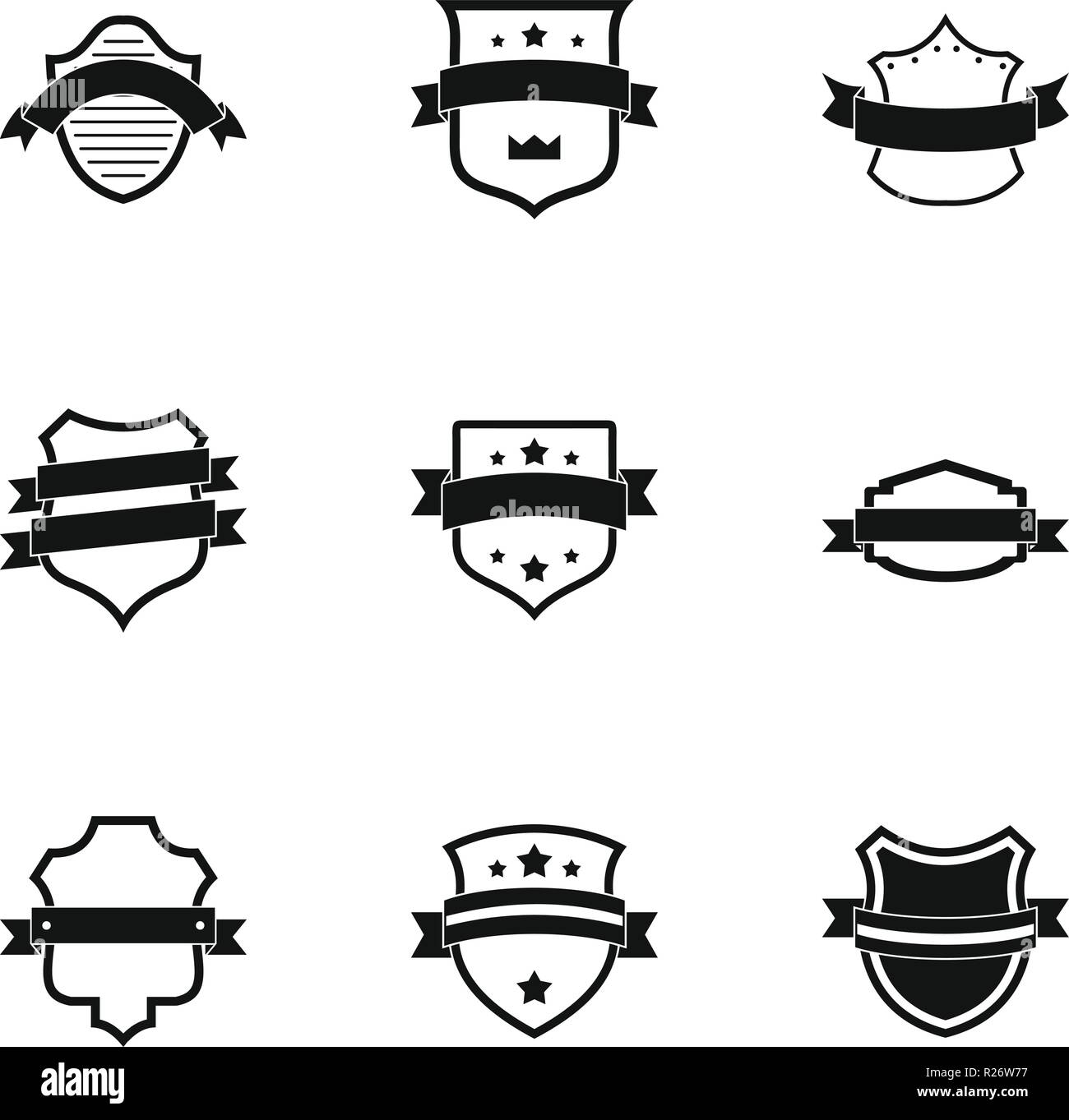 Pennant icons set. Simple set of 9 pennant vector icons for web ...