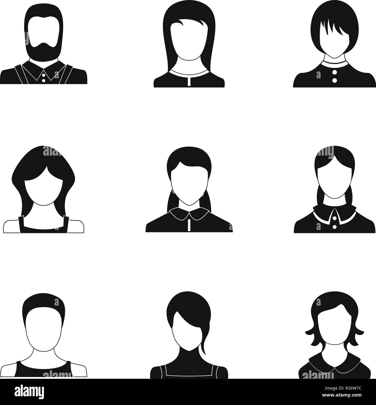 Hero icons set. Simple set of 9 hero vector icons for web isolated on ...