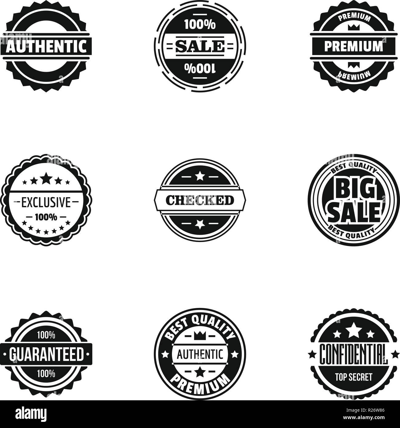 Implementation icons set. Simple set of 9 implementation vector icons for web isolated on white ...