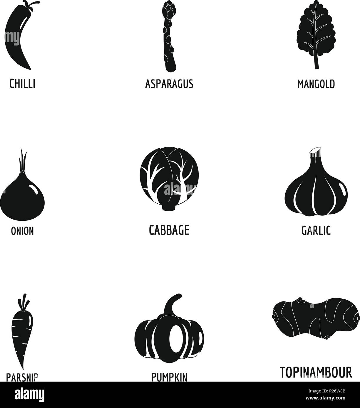 Fennel icons set. Simple set of 9 fennel vector icons for web isolated ...