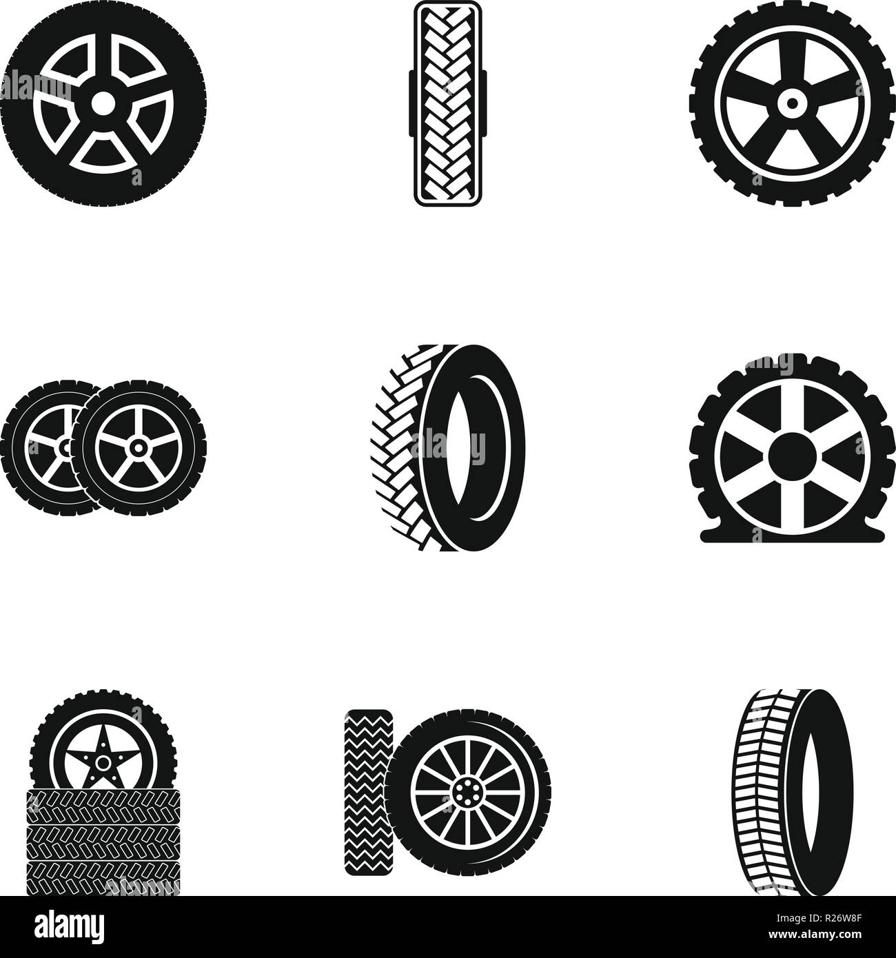 Cartwheel icons set. Simple set of 9 cartwheel vector icons for web ...