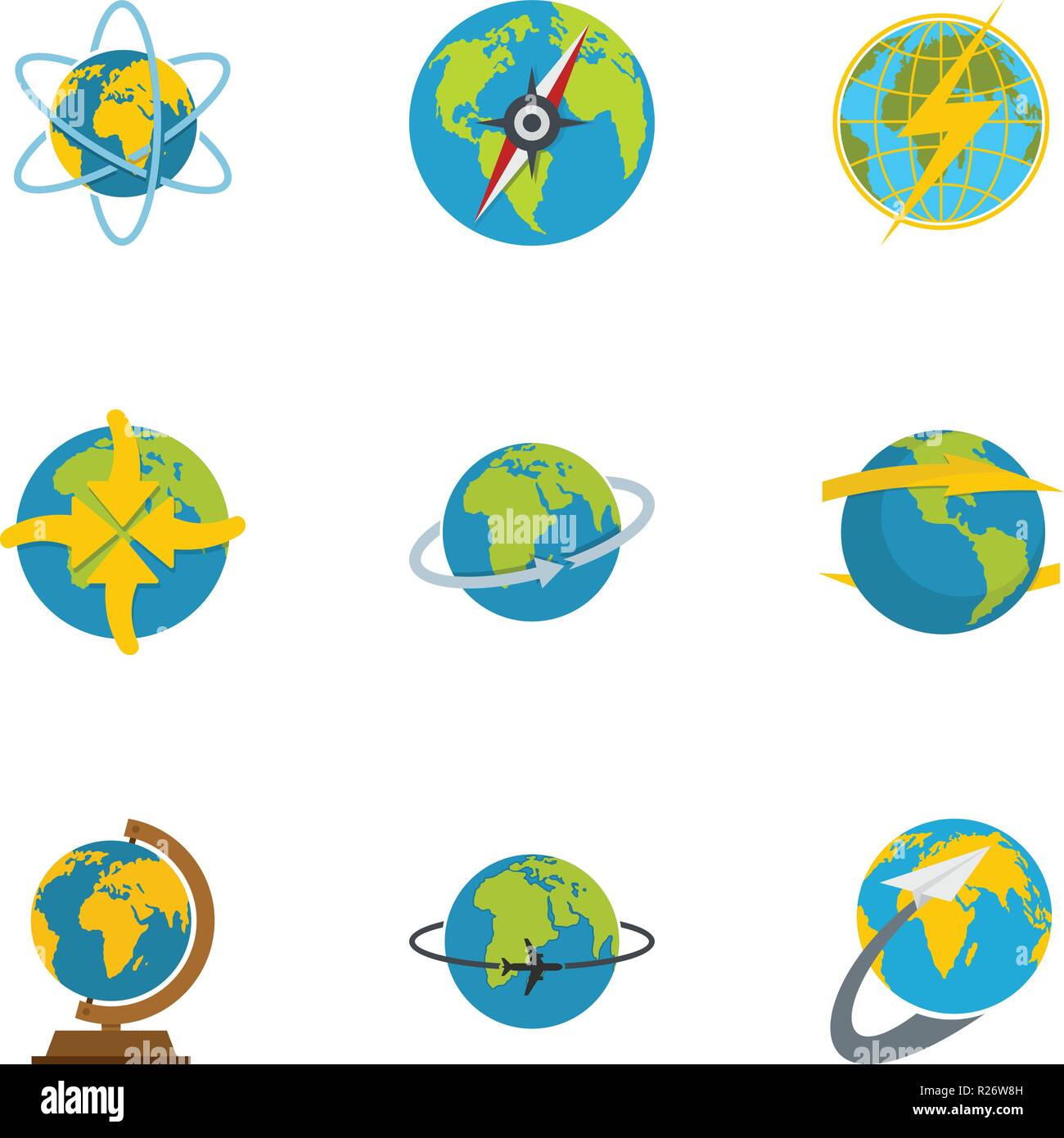 Sphere icons set. flat set of 9 sphere vector icons for web isolated on ...