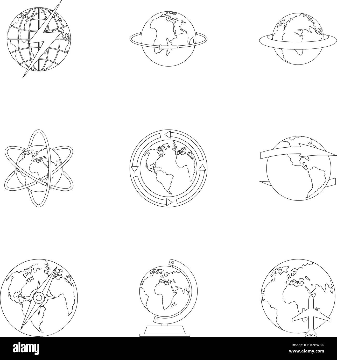 Humankind icons set. Outline set of 9 humankind vector icons for web ...
