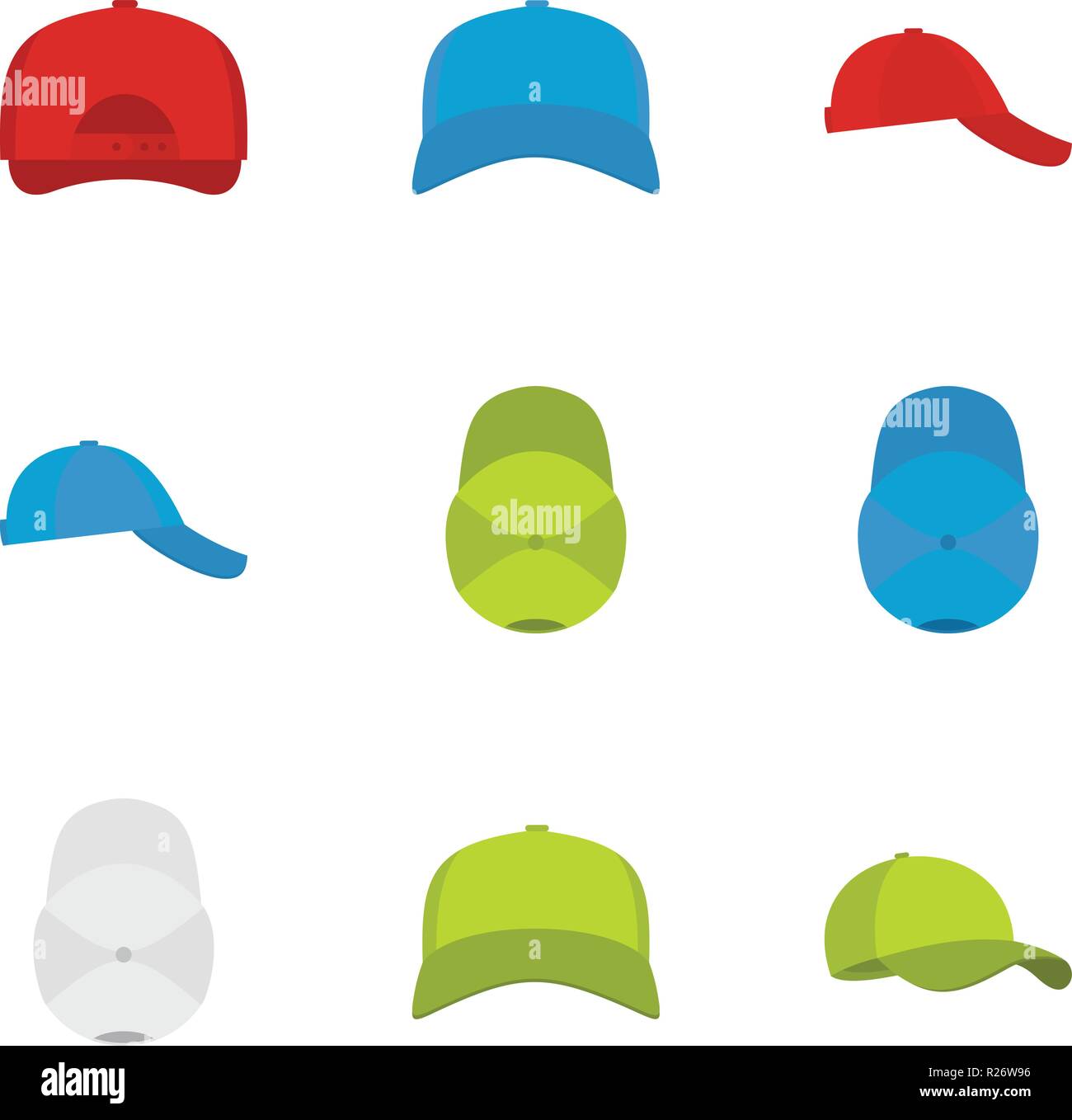 Helmet icons set. flat set of 9 helmet vector icons for web isolated on ...
