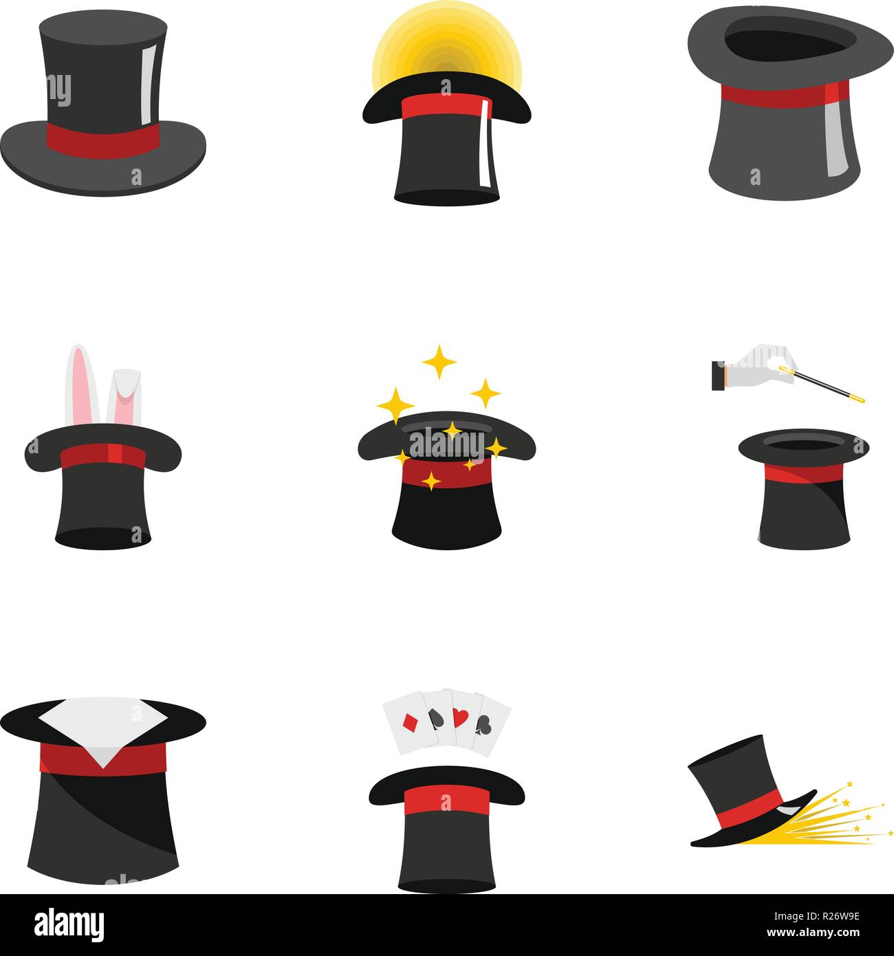 Topper icons set. flat set of 9 topper vector icons for web isolated on ...