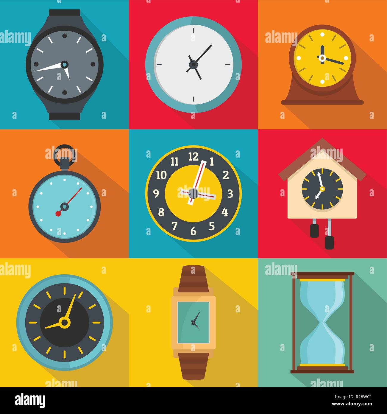 Dial icons set. flat set of 9 dial vector icons for web isolated on ...