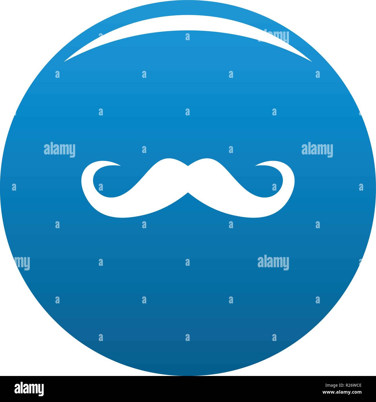 Handlebar mustache icon vector blue circle isolated on white background ...