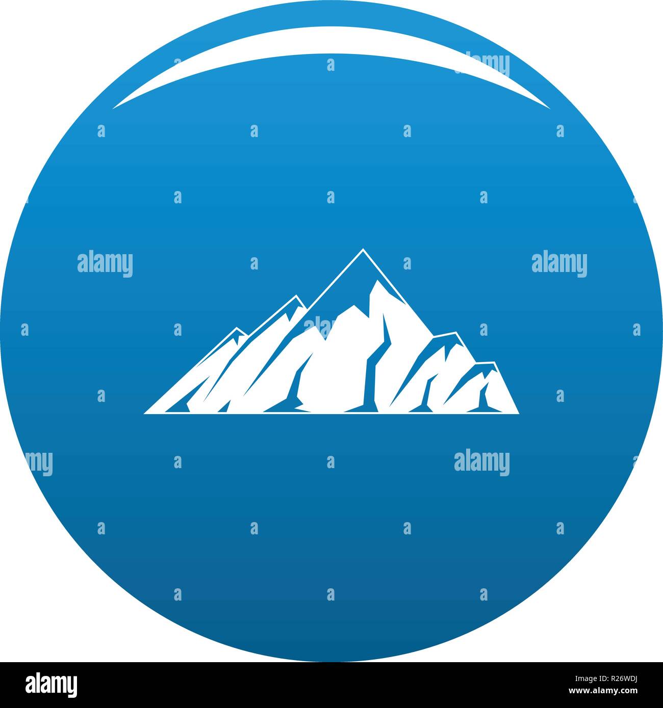 Alpine mountain icon vector blue circle isolated on white background ...