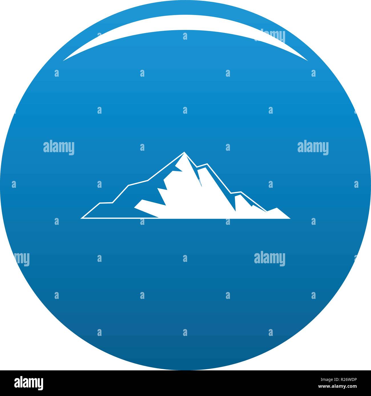 Nice mountain icon vector blue circle isolated on white background ...