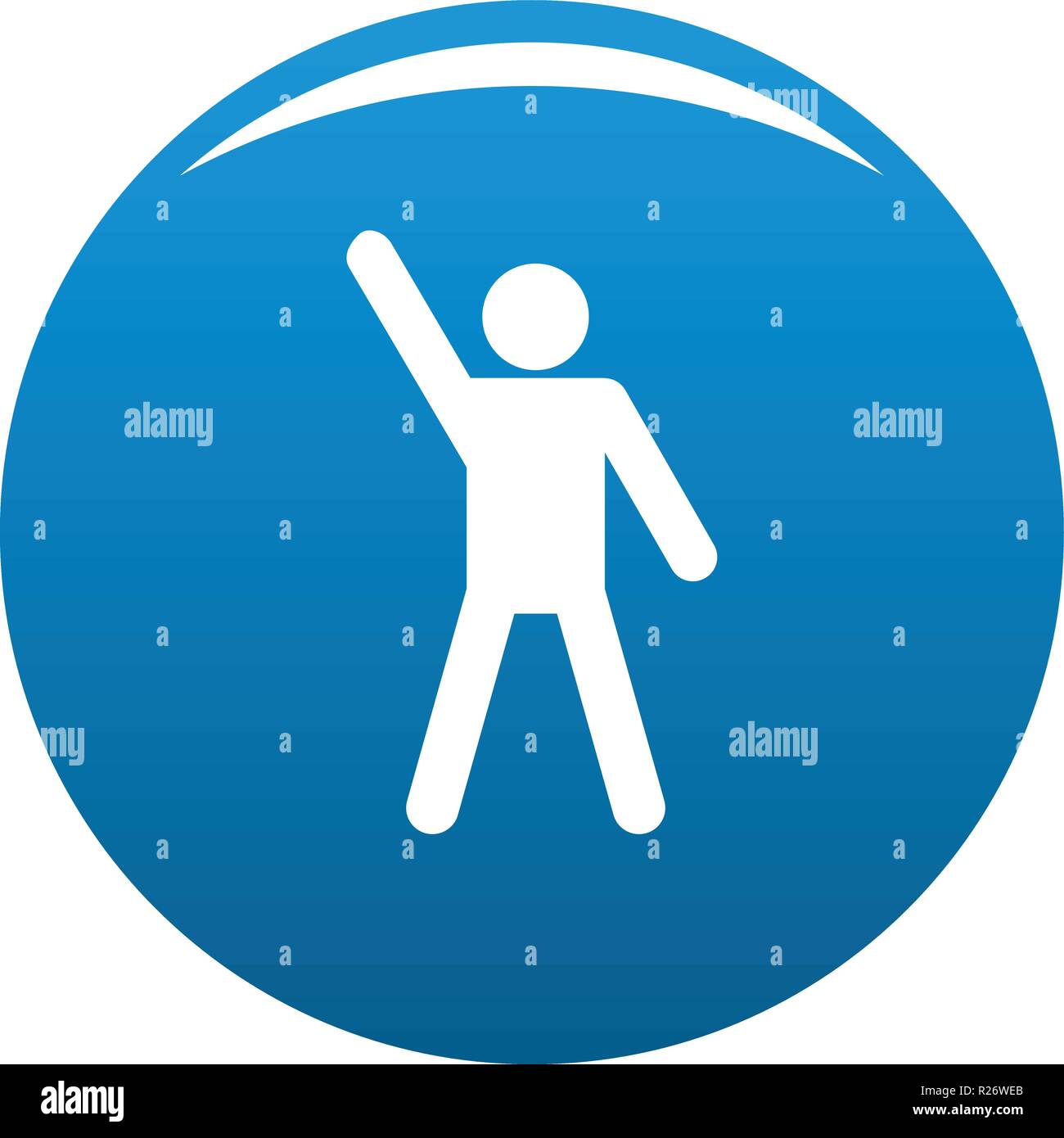 Stick figure stickman icon vector blue circle isolated on white ...