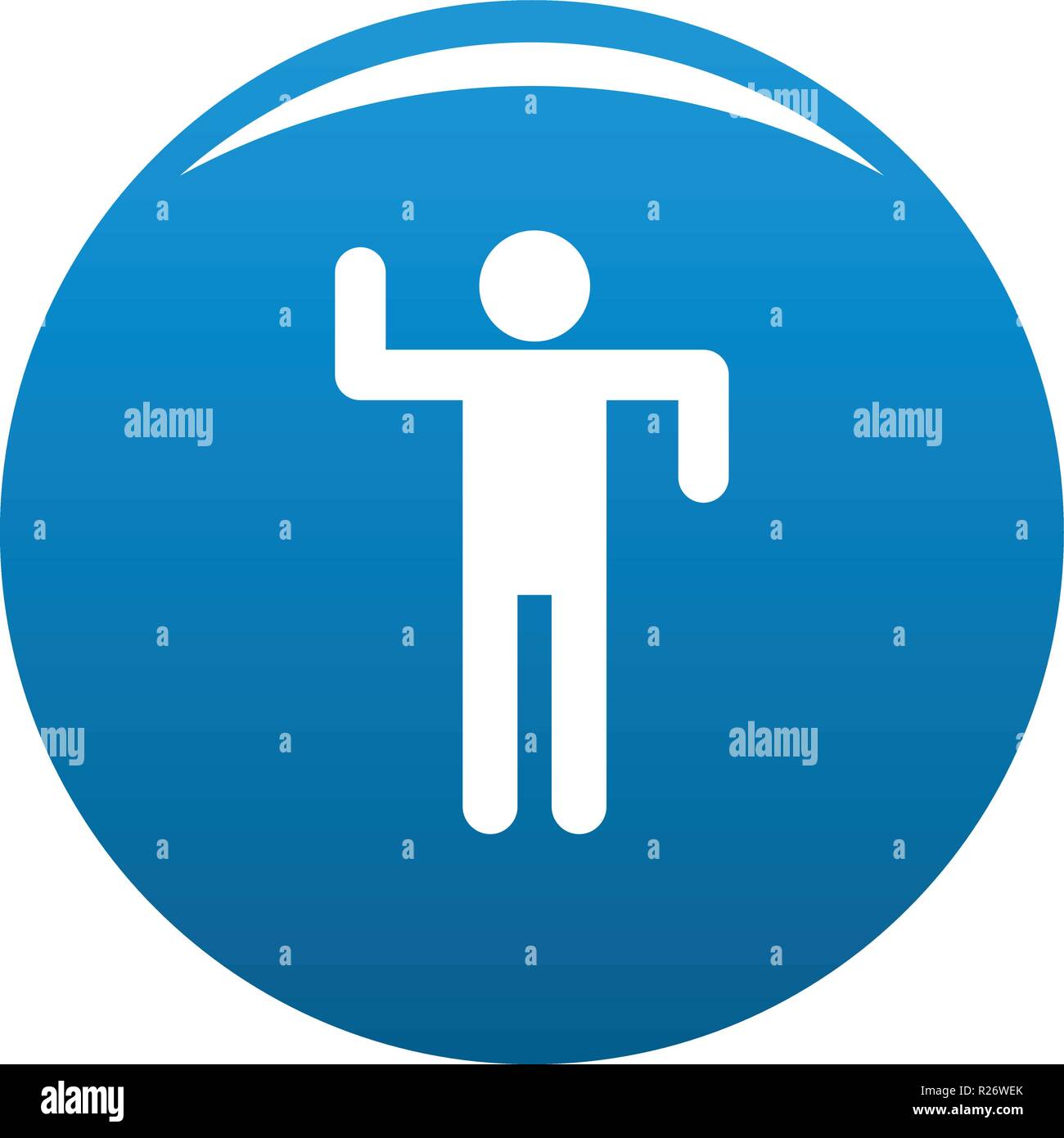 Stick figure stickman icon vector blue circle isolated on white ...