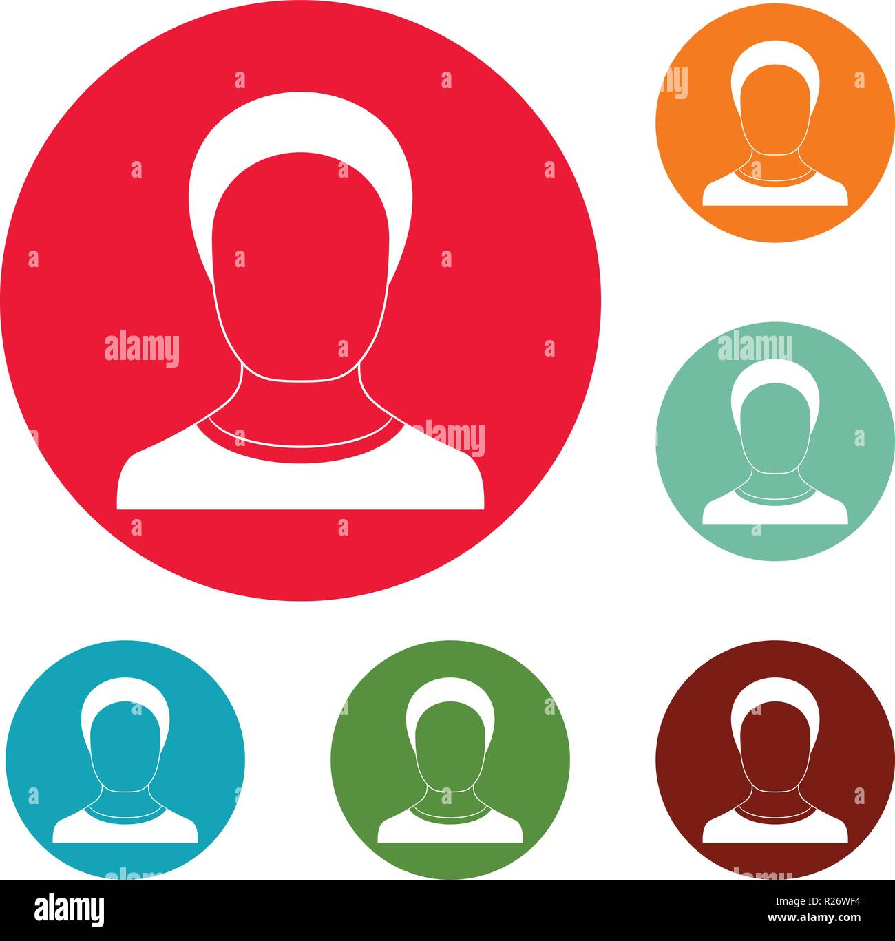 Man avatar icons circle set vector isolated on white background Stock ...