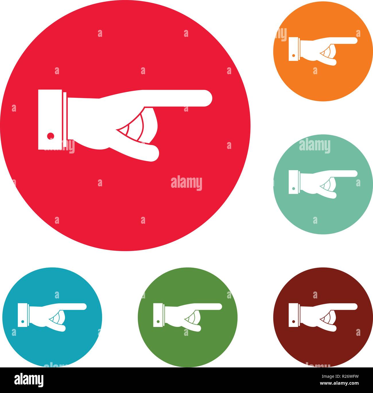 Hand go icons circle set vector isolated on white background Stock Vector Image & Art - Alamy