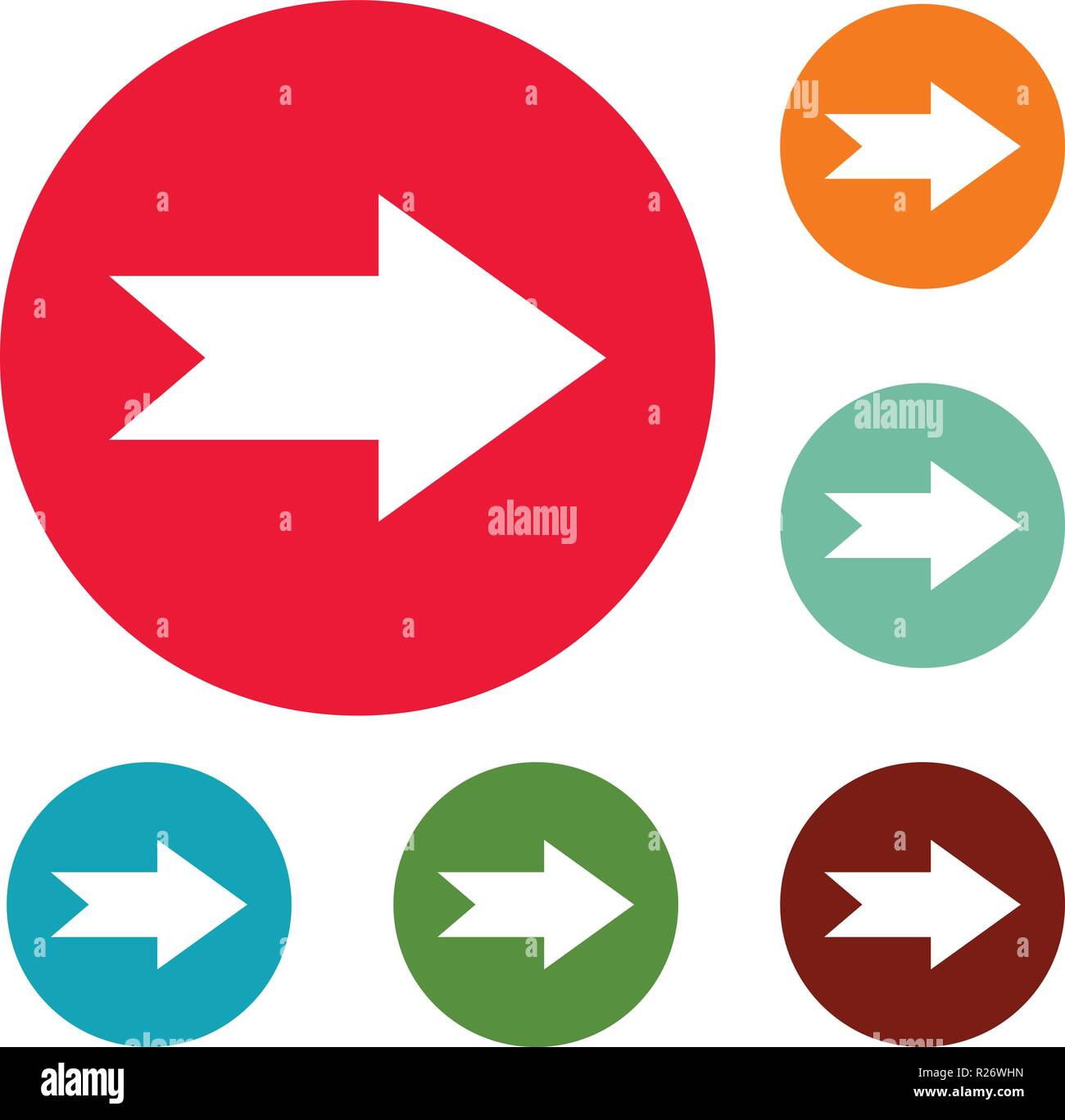 Arrow icons circle set vector isolated on white background Stock Vector ...