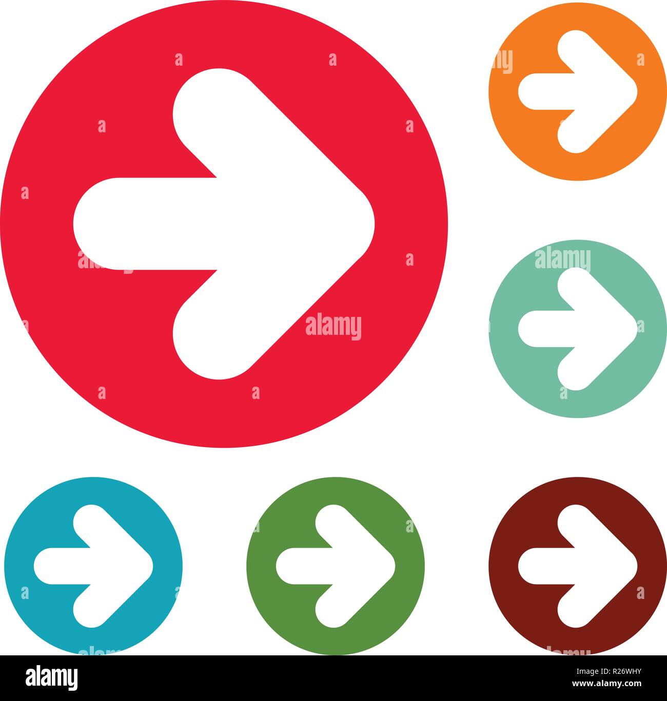 Arrow icons circle set vector isolated on white background Stock Vector ...