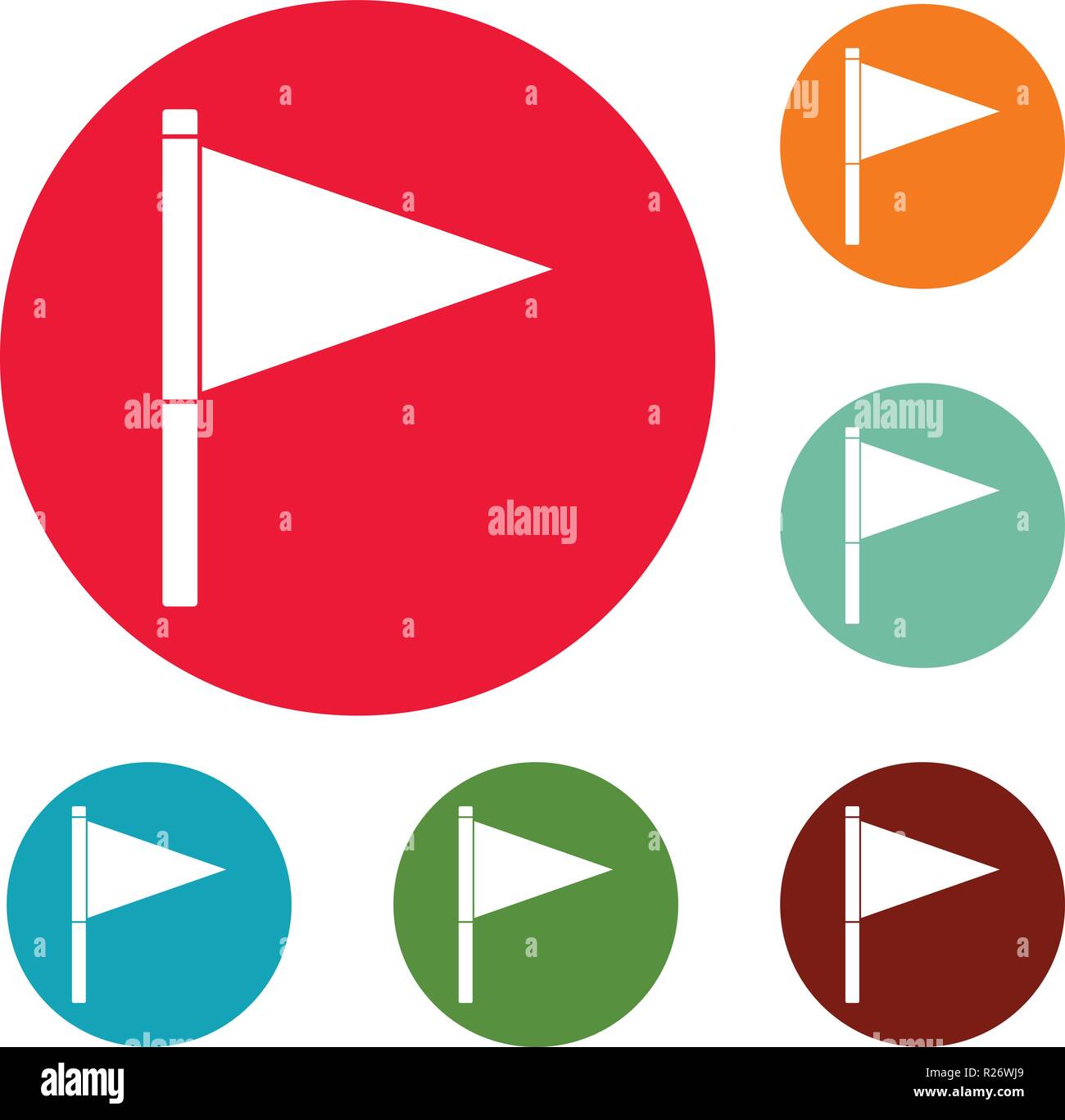 Destination flag icons circle set vector isolated on white background ...