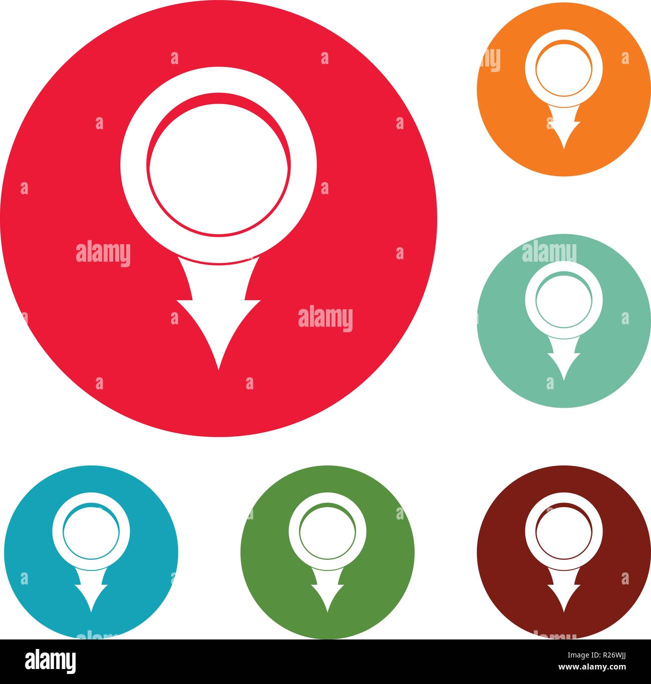 Point icons circle set vector isolated on white background Stock Vector ...