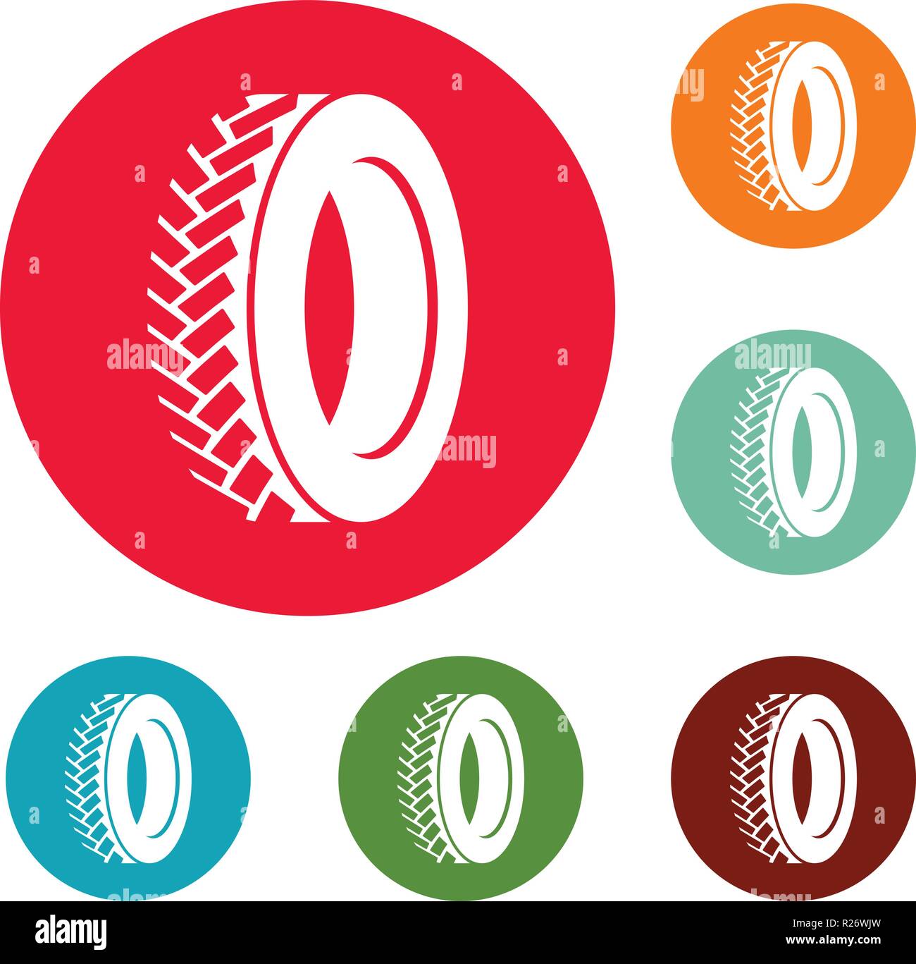 One tyre icons circle set vector isolated on white background Stock ...