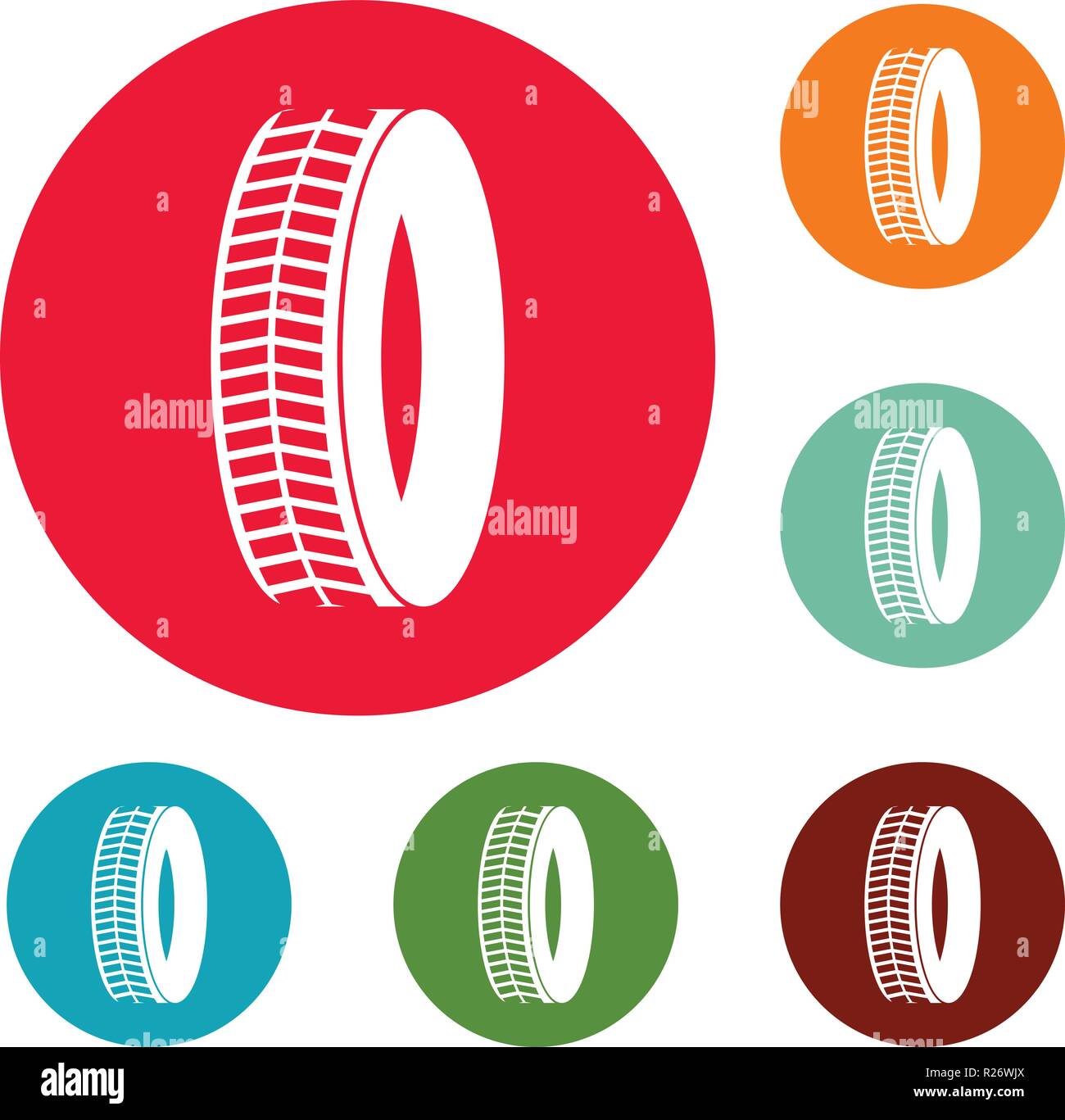 Protector icons circle set vector isolated on white background Stock ...