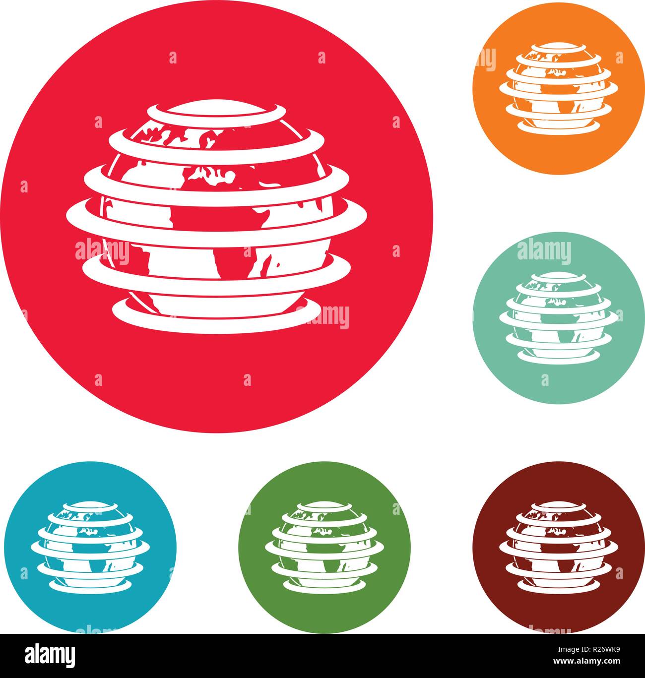 World icons circle set vector isolated on white background Stock Vector ...