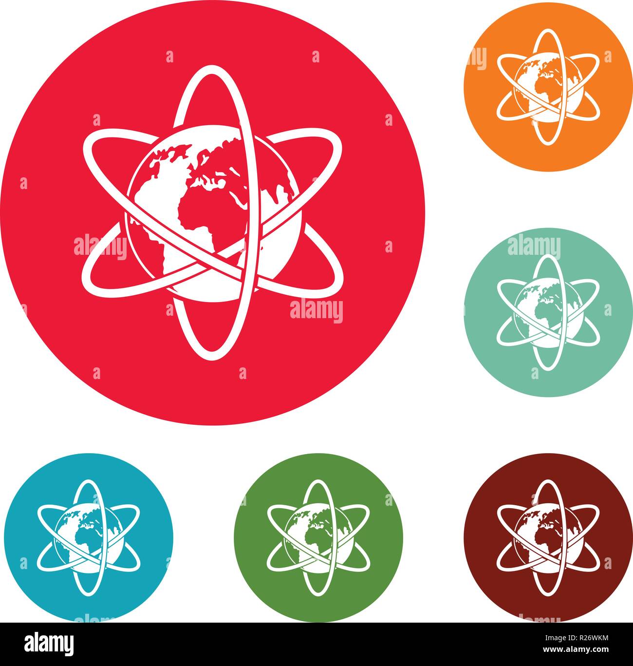 Travel world icons circle set vector isolated on white background Stock ...