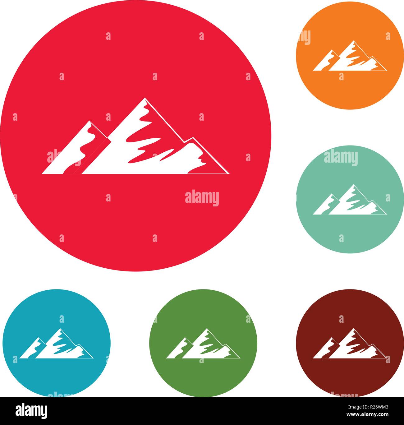 Climb on mountain icons circle set vector isolated on white background Stock Vector Image & Art ...