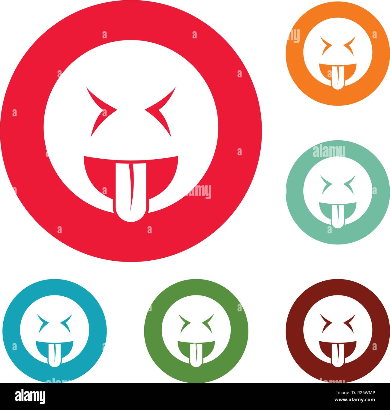 Smile icons circle set vector isolated on white background Stock Vector ...