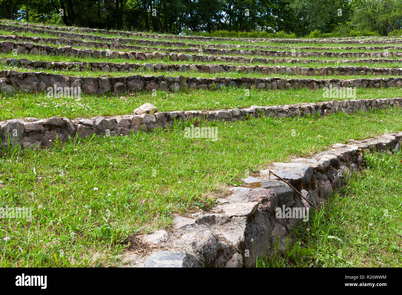 stone structure near the summer amphitheater for landing guests during ...