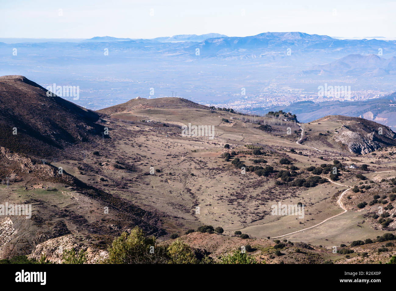 Rocks and mountains in Spain in Sierra Nevada with trail for hiking ...