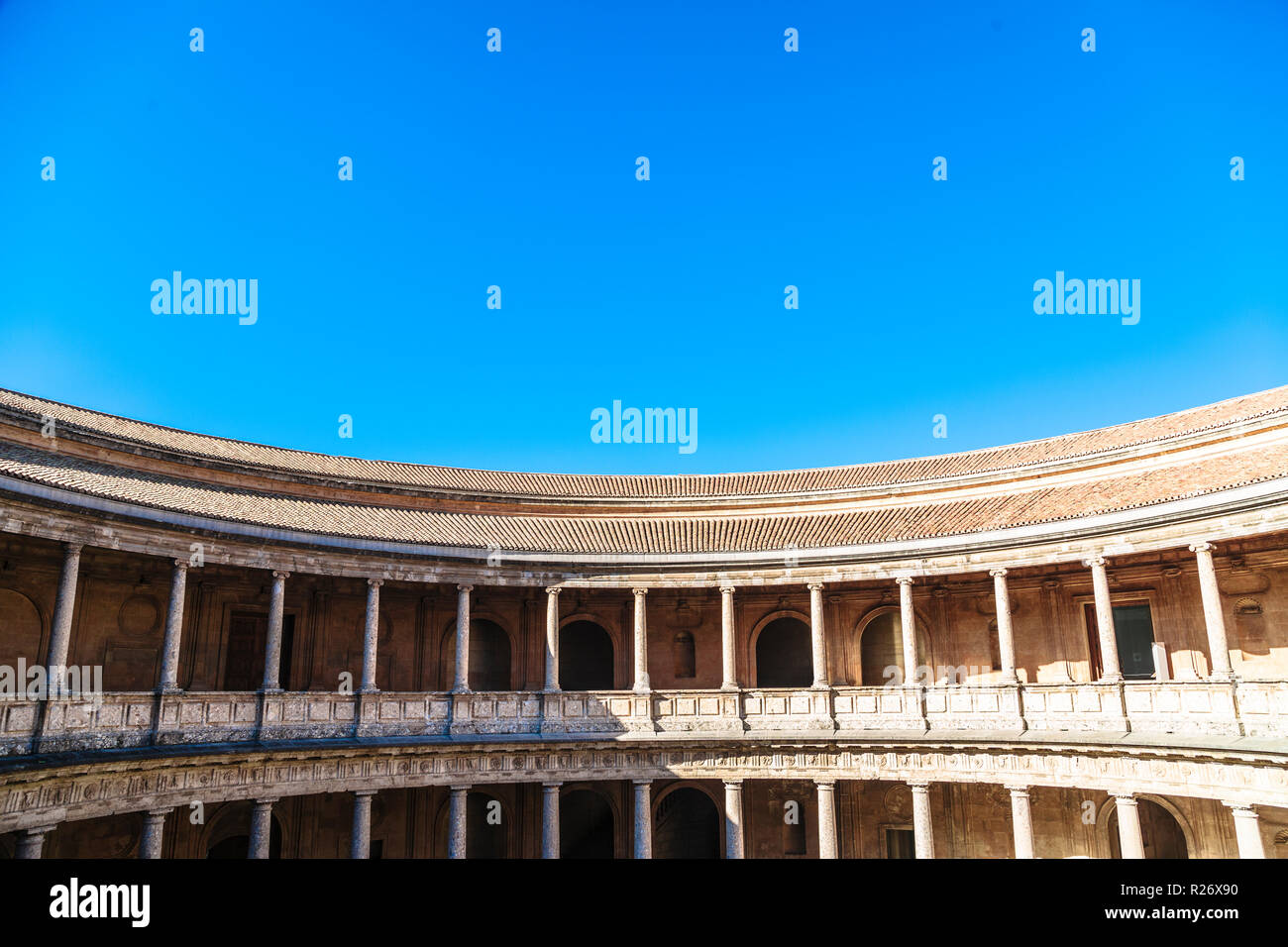 Arena In palace of Carlos 5 in Alhambra complex in Granada , Spain ...