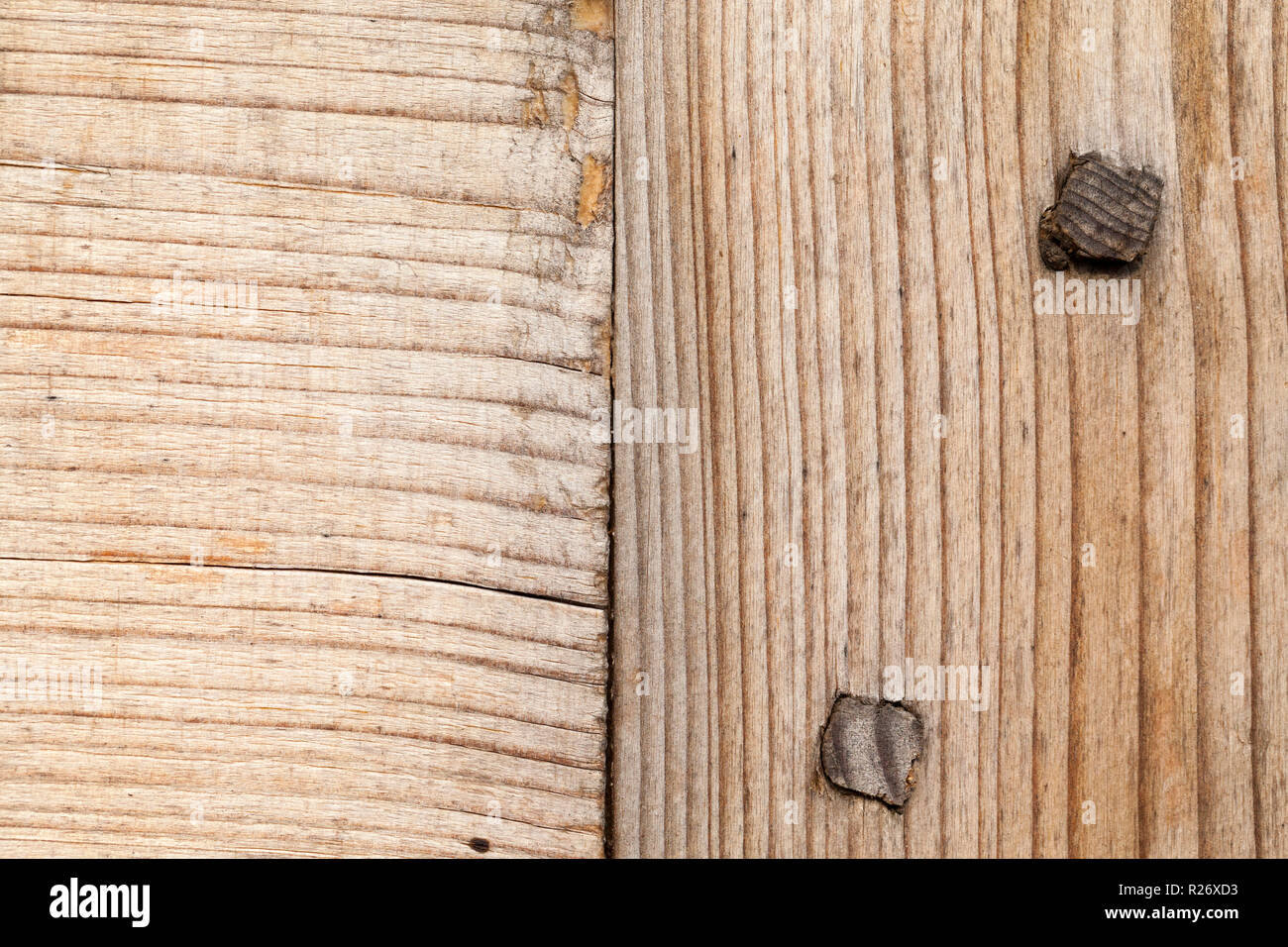 part of an old wooden door connected by a fastener system Stock Photo ...