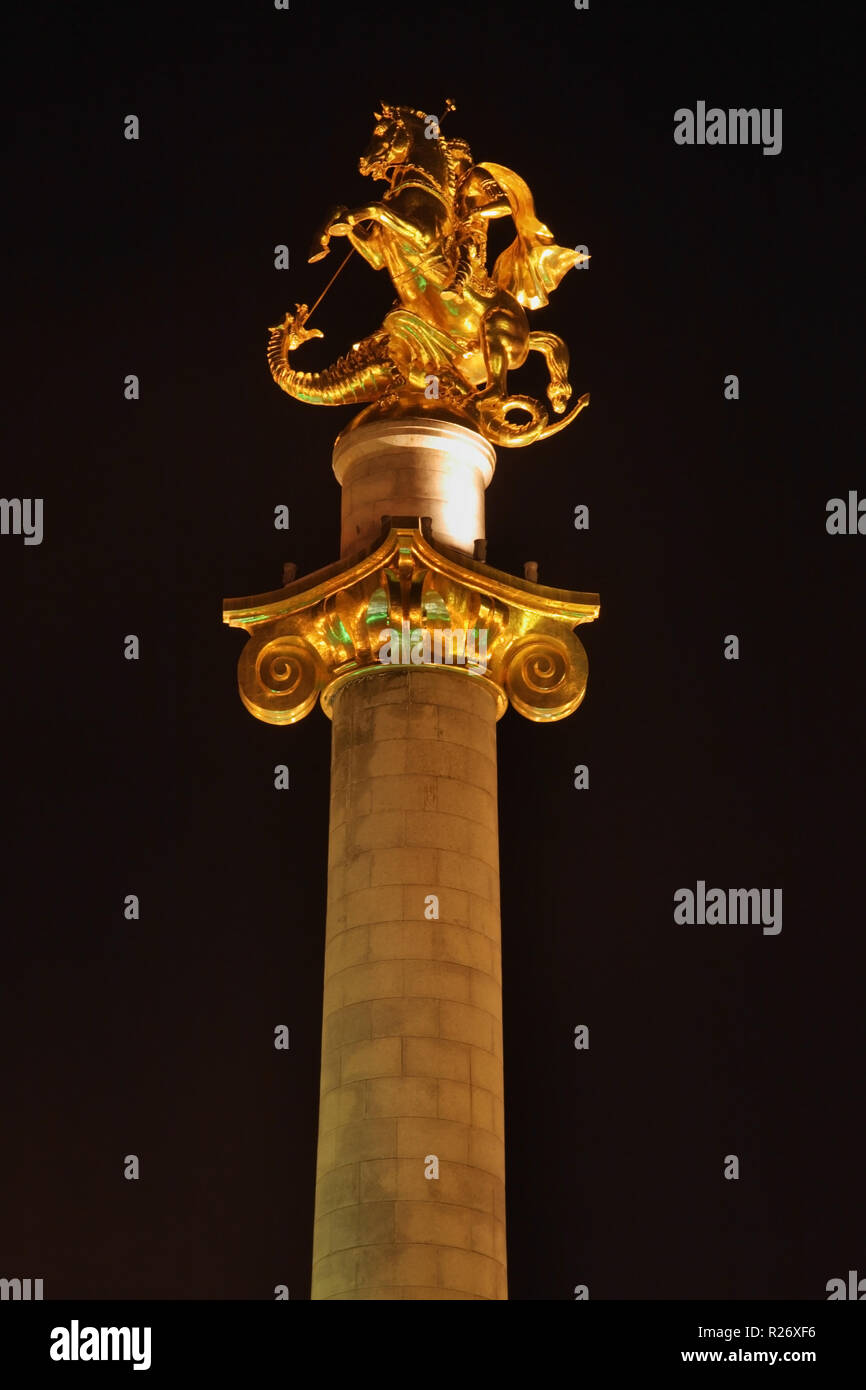 Freedom monument at Liberty square in Tbilisi. Georgia Stock Photo - Alamy