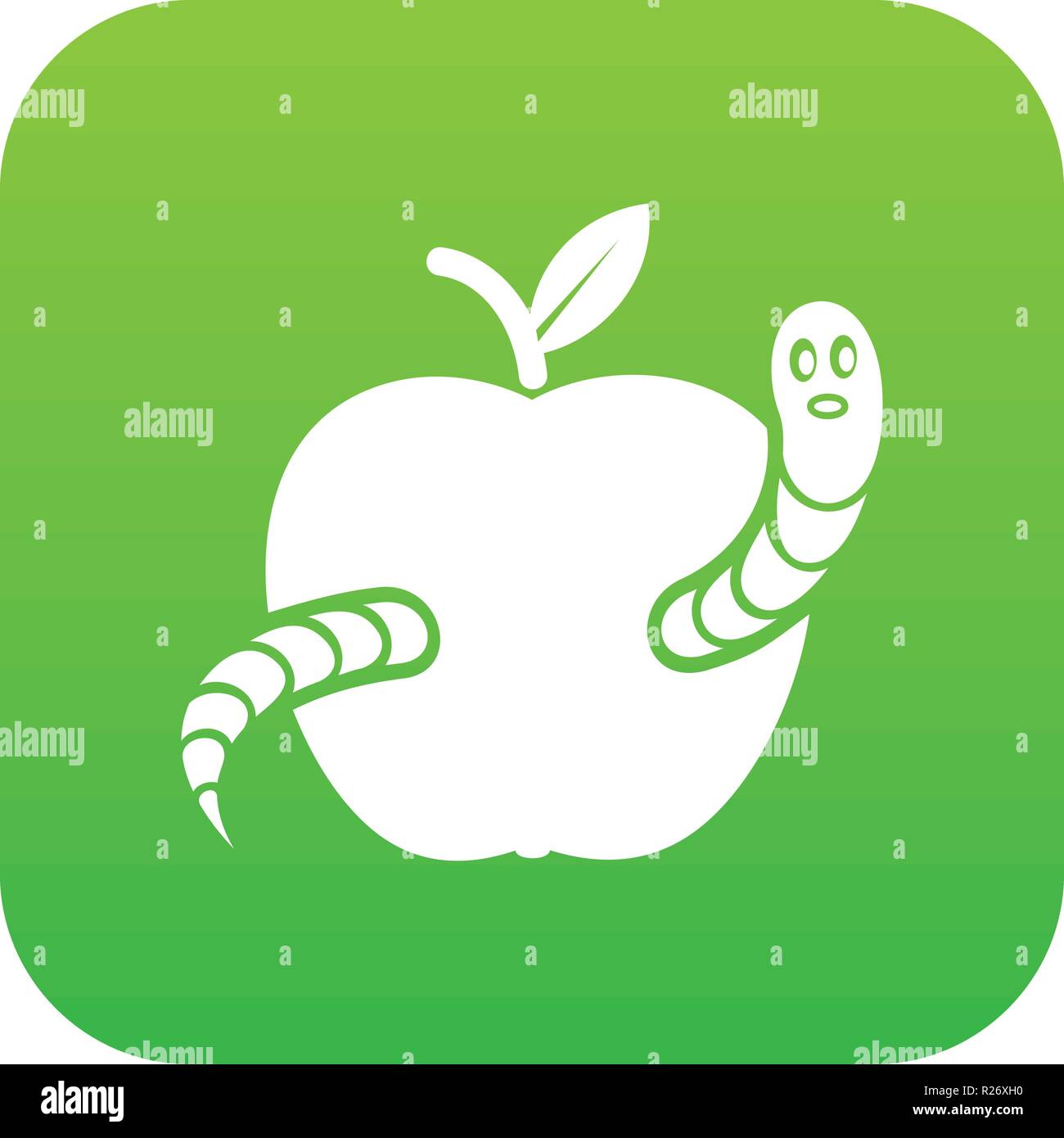 Worm apple icon green vector Stock Vector Image & Art - Alamy