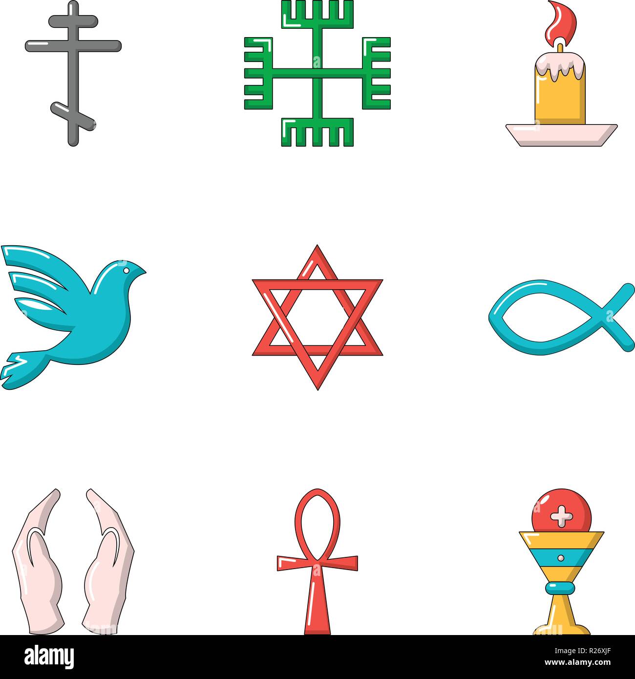 Faith icons set, flat style Stock Vector Image & Art - Alamy