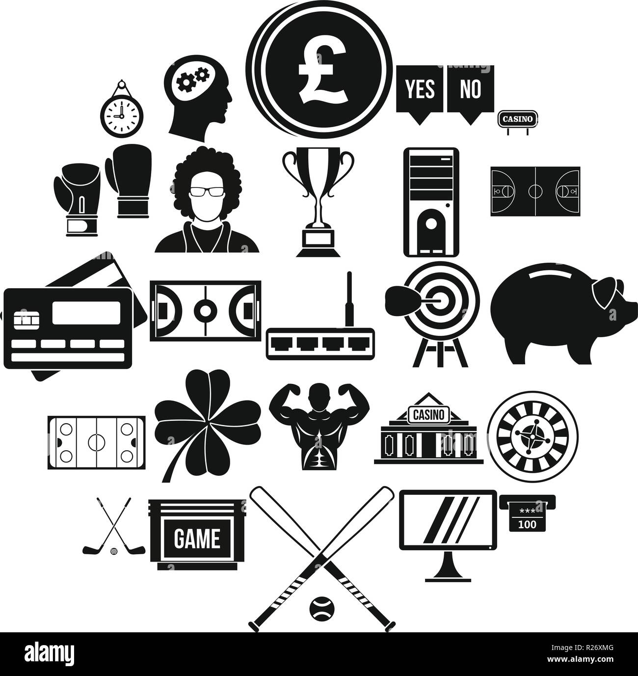 Sweep icons set, simple style Stock Vector Image & Art - Alamy