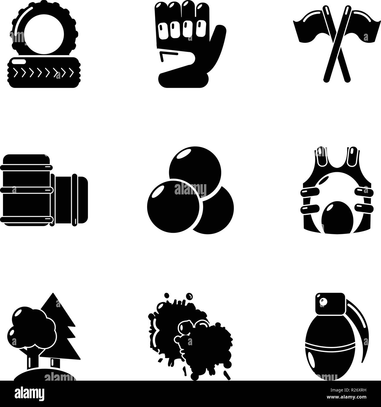 Hard game icons set, simple style Stock Vector Image & Art - Alamy