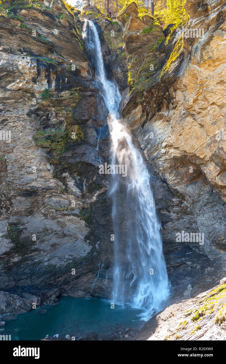 Reichenbach waterfall in Swiss Alps Stock Photo - Alamy
