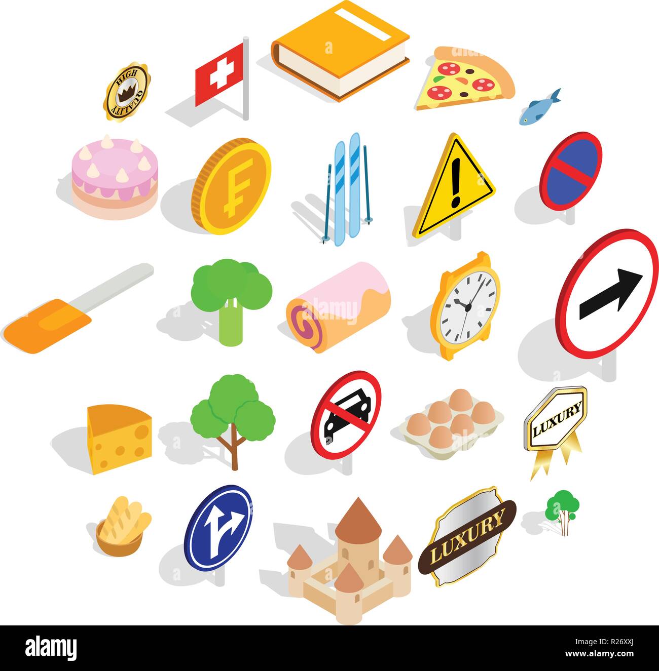 Swiss icons set, isometric style Stock Vector Image & Art - Alamy