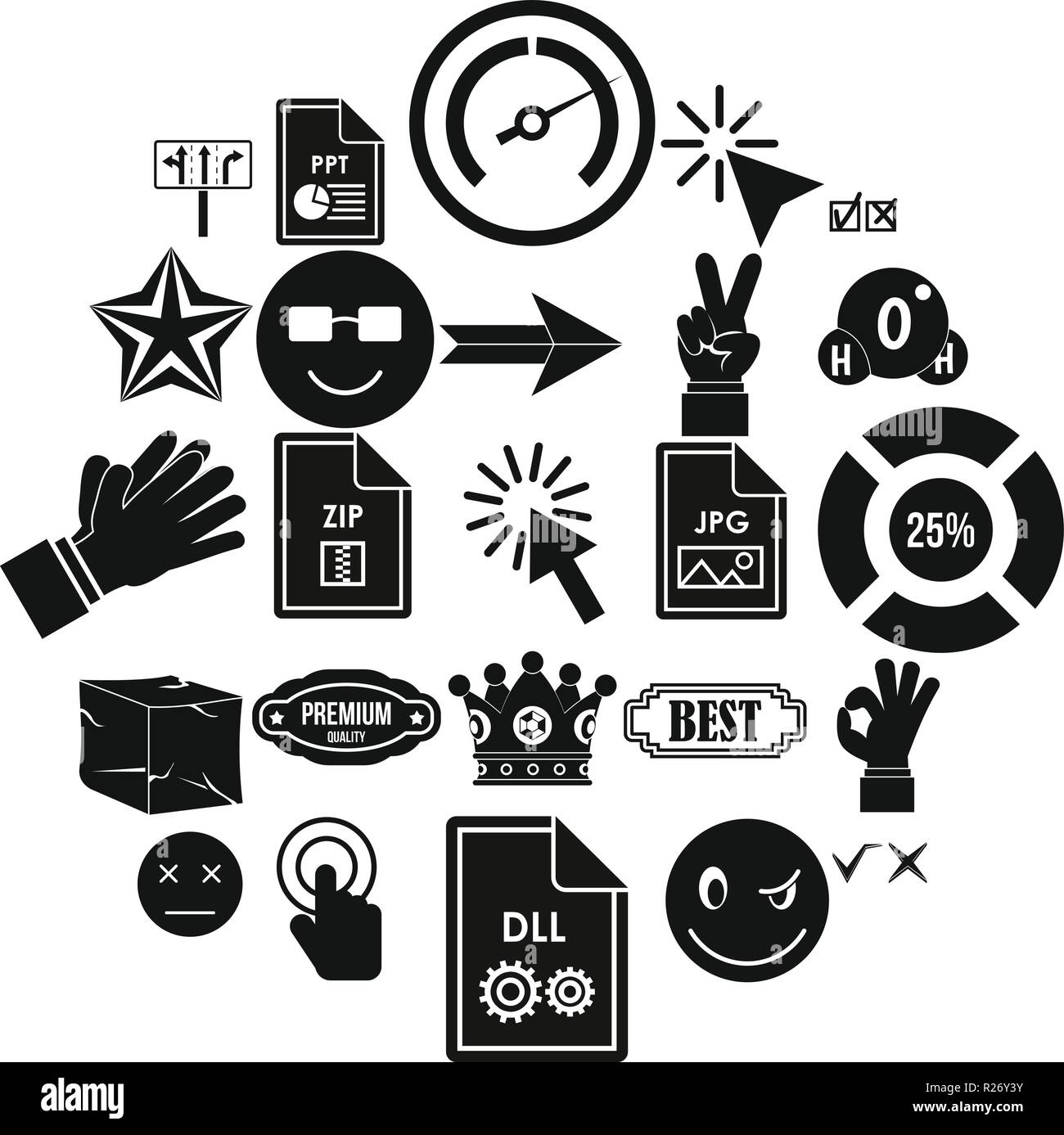 Symbol icons set, simple style Stock Vector Image & Art - Alamy