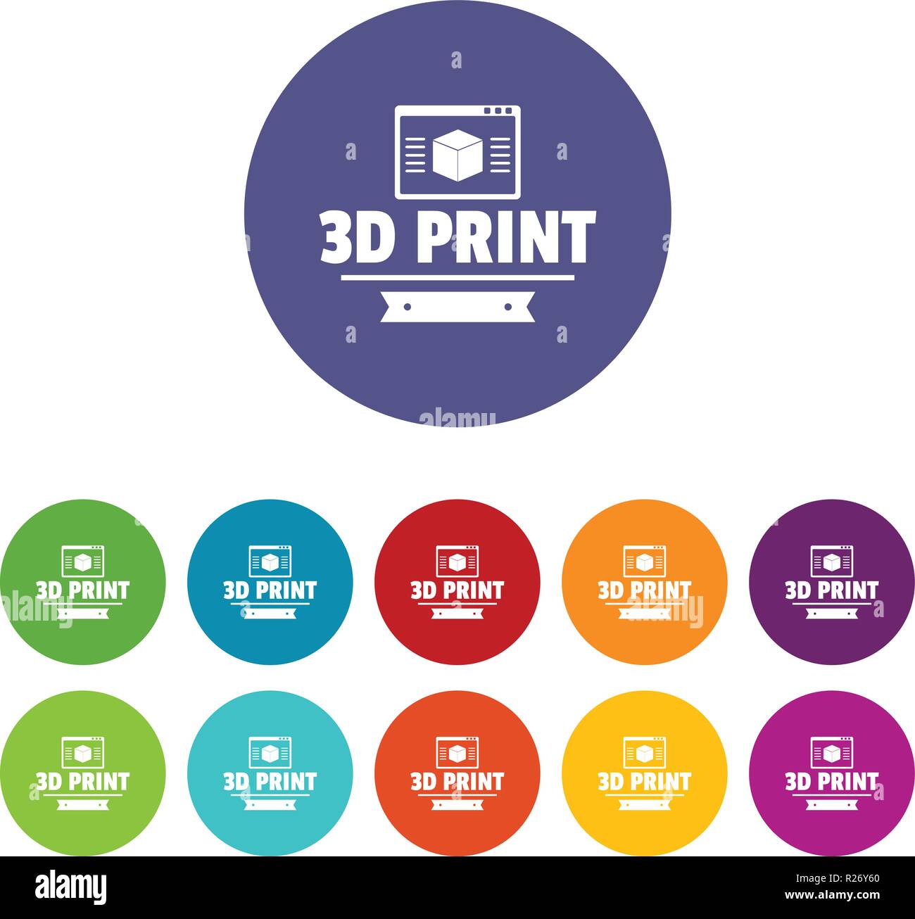 Material 3d printing icons set vector color Stock Vector Image & Art ...