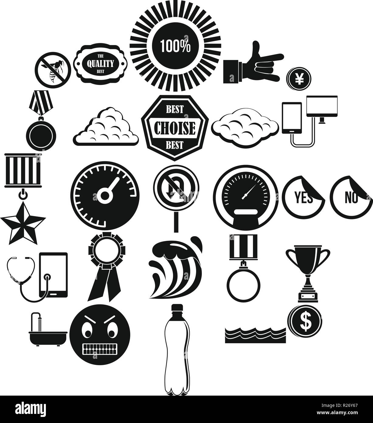 Sample icons set, simple style Stock Vector Image & Art - Alamy