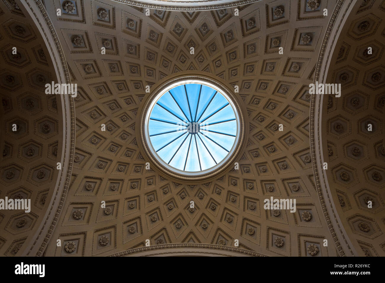 The round window in the ceiling of the Vatican. The attraction of the ...