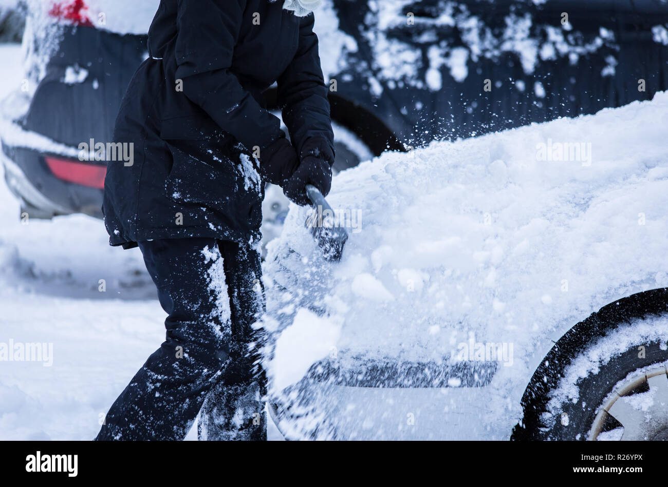 Photo of snowy car Stock Photo - Alamy
