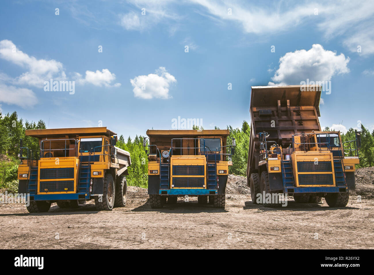 Two quarry dump trucks hi-res stock photography and images - Alamy