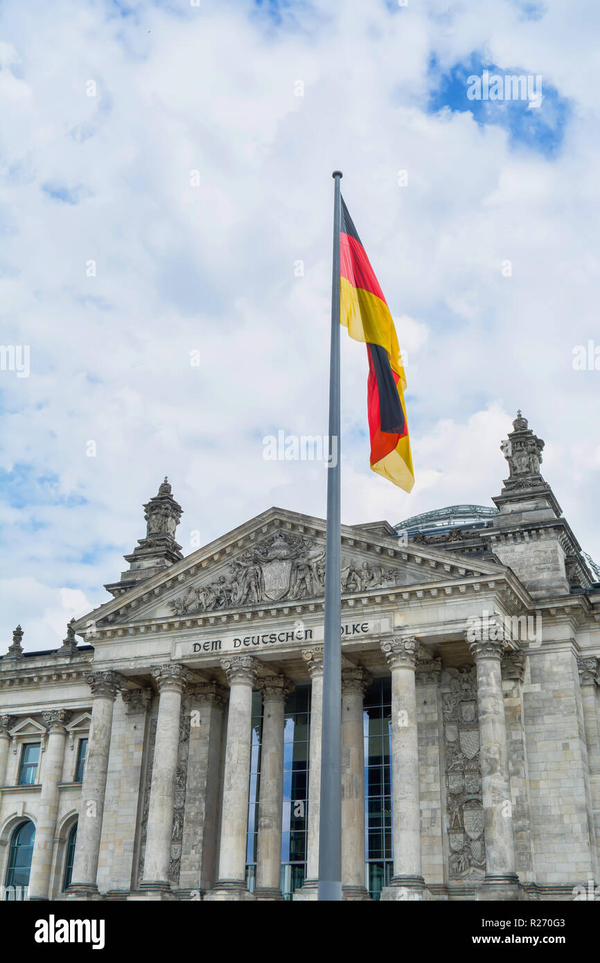 Berlin reichstag building with german flag berlin germany architect hi ...