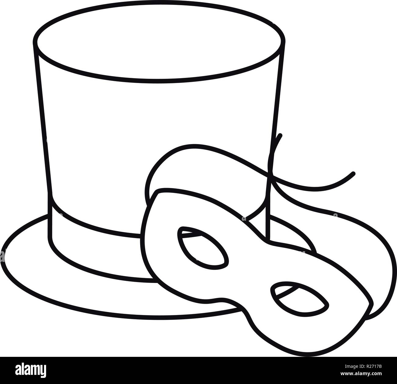 top hat and mask carnival celebration Stock Vector Image & Art - Alamy