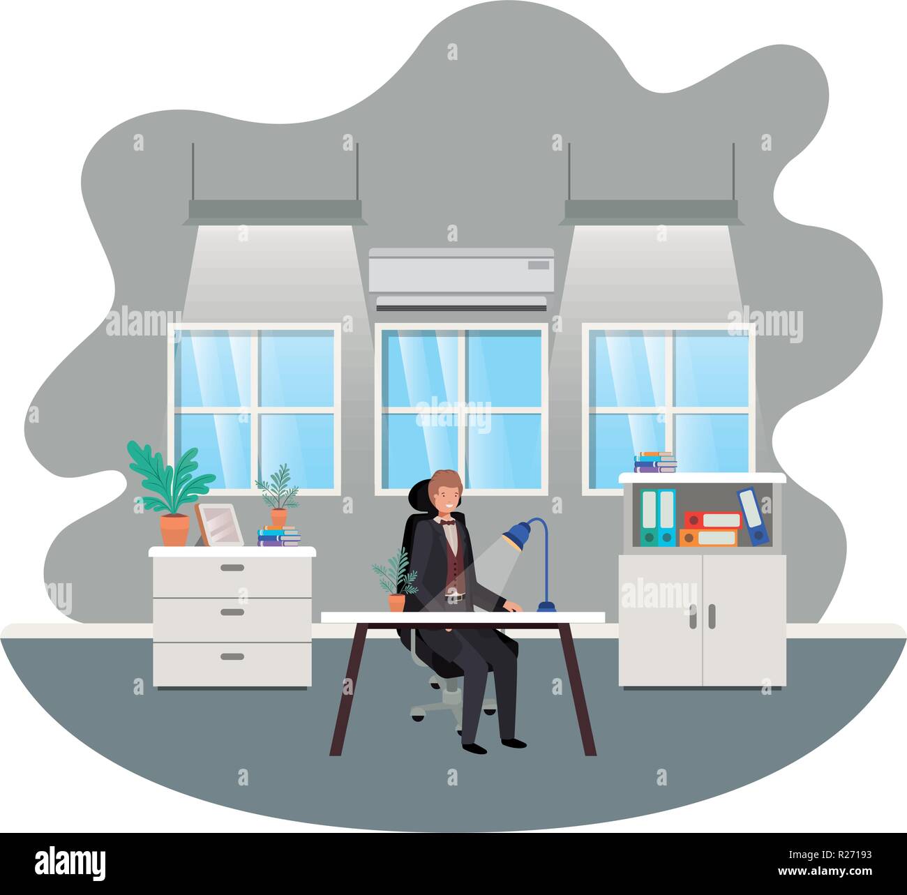 businessman in the work office avatar character Stock Vector Image ...