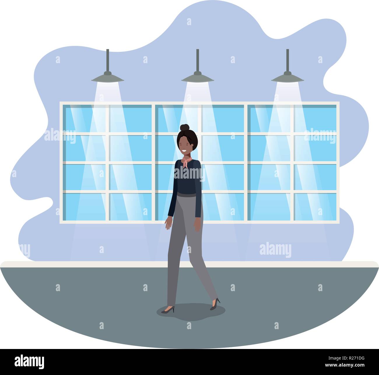 businesswoman with wall and windows avatar character Stock Vector Image ...
