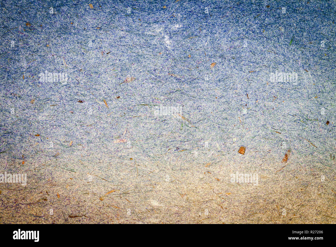 Blue and yellow handmade craft paper texture background. Old rough ...